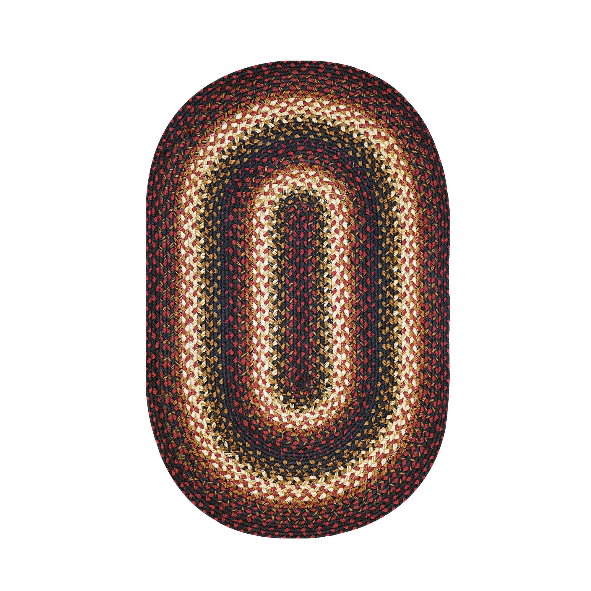 August Grove® Dakarie Jute Black Braided Rug, Primitive Rug For Country ...