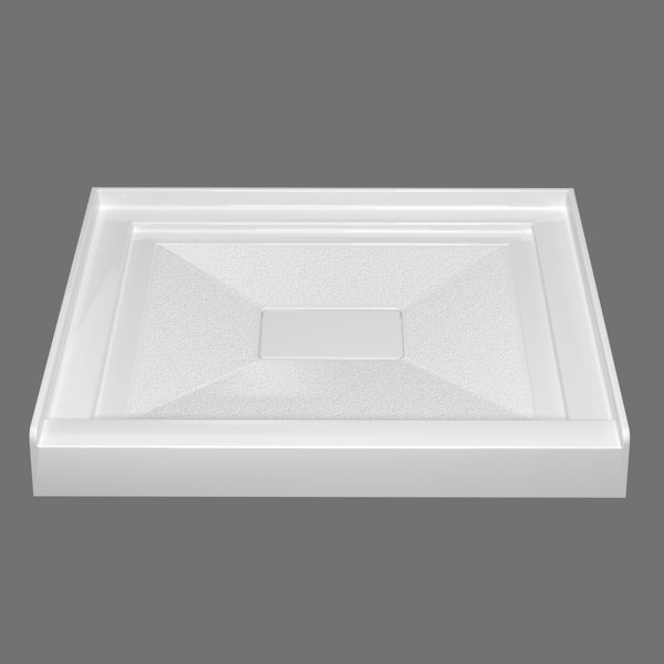 GETPRO Acrylic Shower Base 30'' W x 30'' D Alcove Square White Single ...