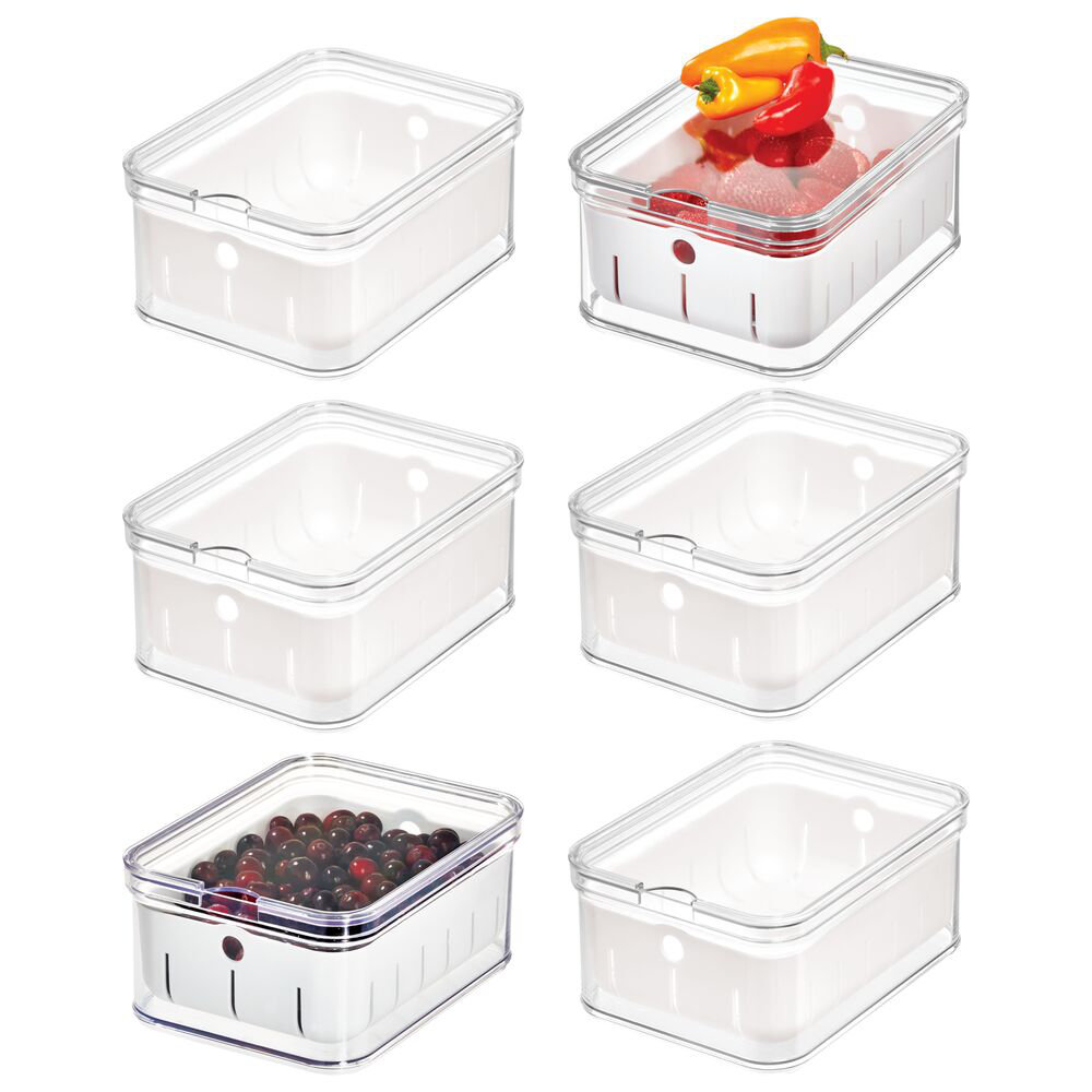 iDesign Small Fridge Berry Bin with Removable Colander and Lid - Ideal ...