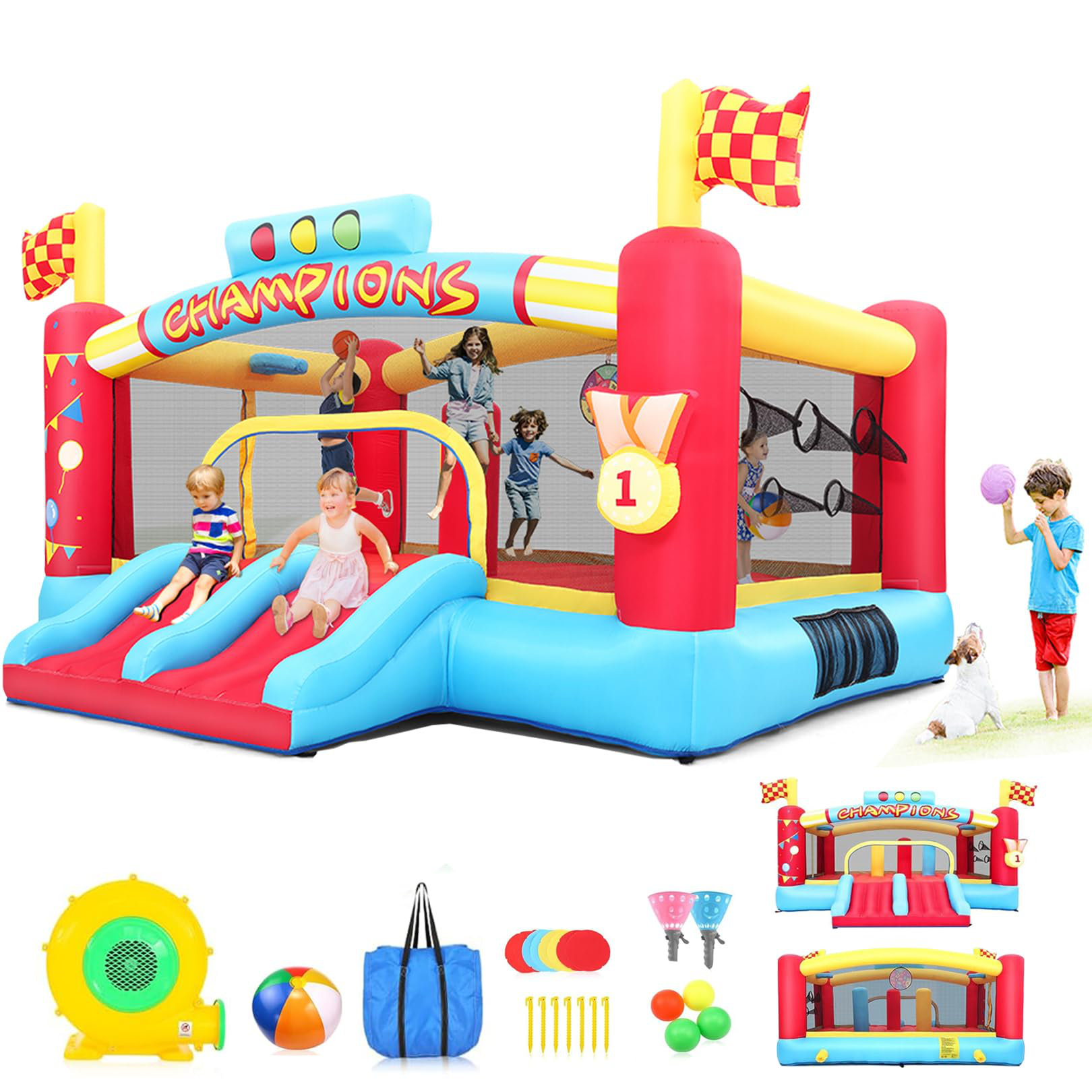 Himimi Bounce House, Large Inflatable Obstacle Bouncy House With Big ...