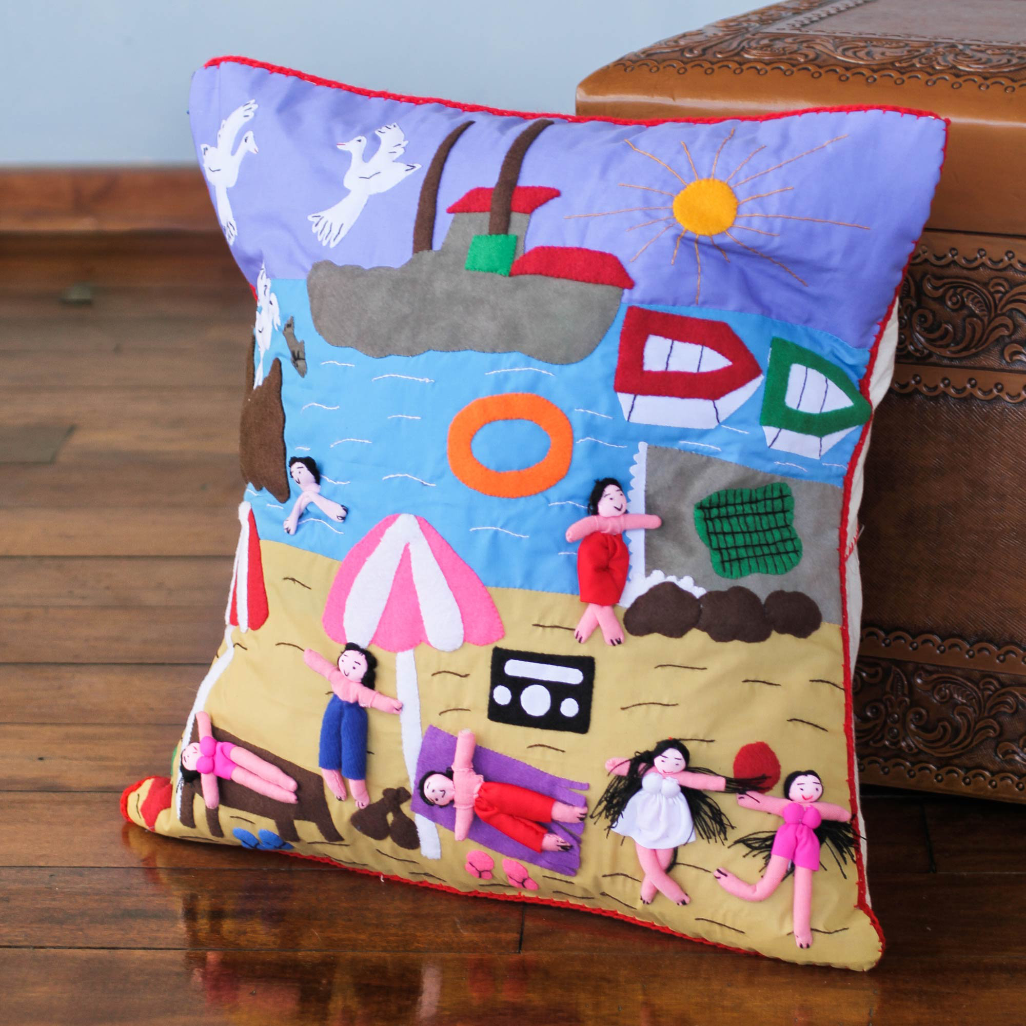 Novica Summer Fun Applique Pillow Cover | Wayfair