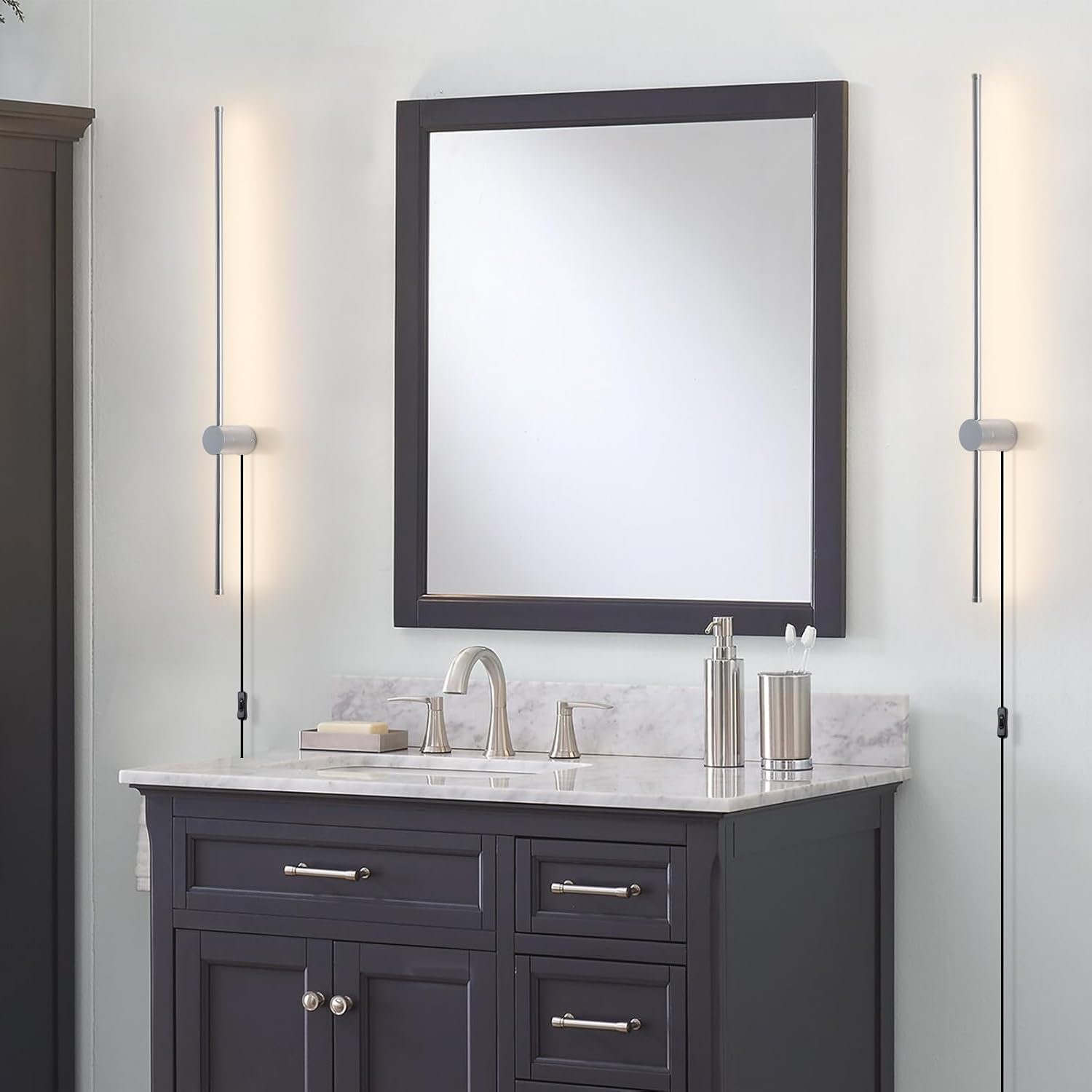 Orren Ellis Dimmable LED Wall Sconce Set With Remote, Adjustable Color ...