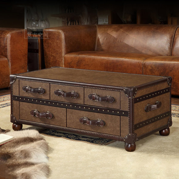 Jes Design Vintage Storage Coffee Table With Drawers Coffee Table | Wayfair