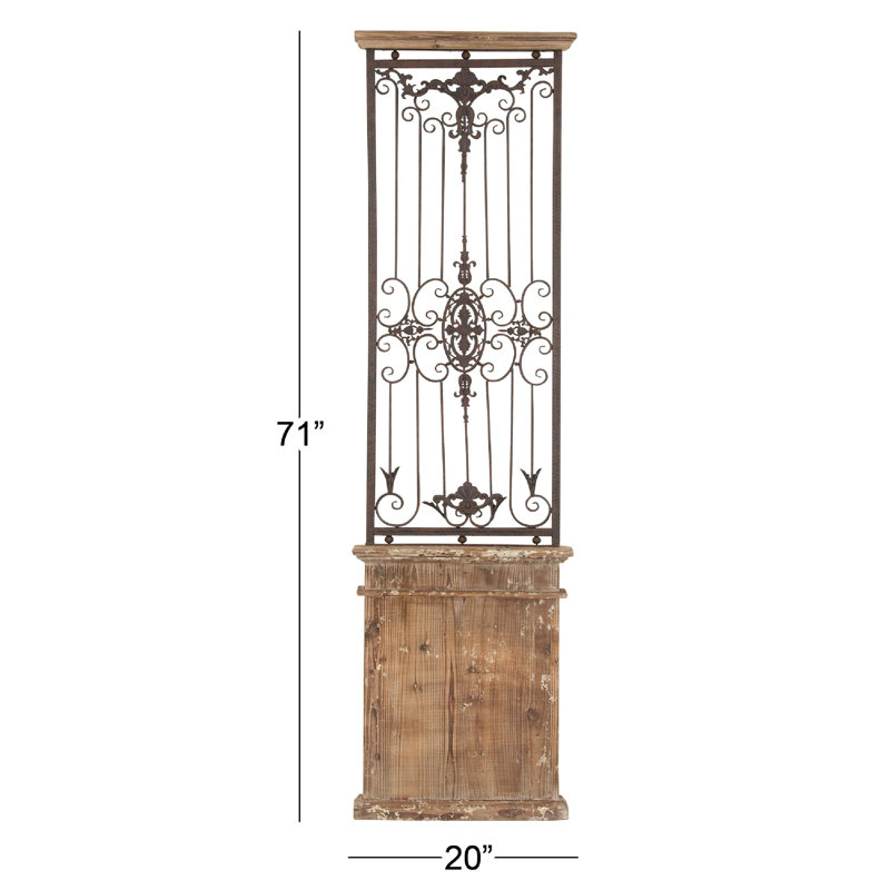 Ophelia & Co. Wood Distressed Door Inspired Ornamental Panel Scroll ...