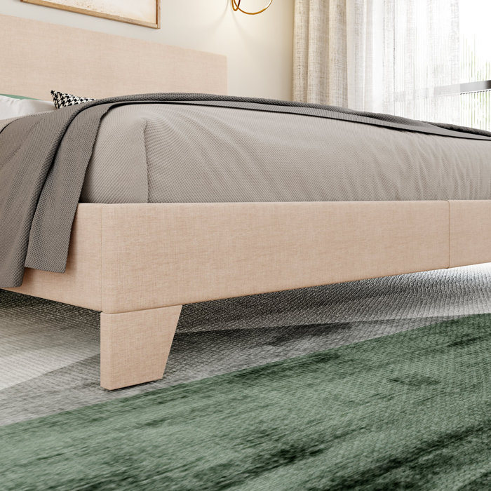Wade Logan® Avel Simple Rectangular Upholstered Platform bed & Reviews ...
