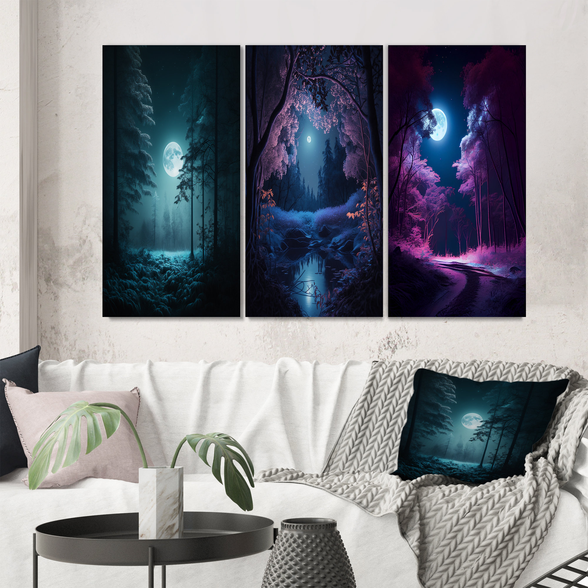 Millwood Pines Full Moon Grace Magical Midnight Forest VI - 3 Piece Set ...