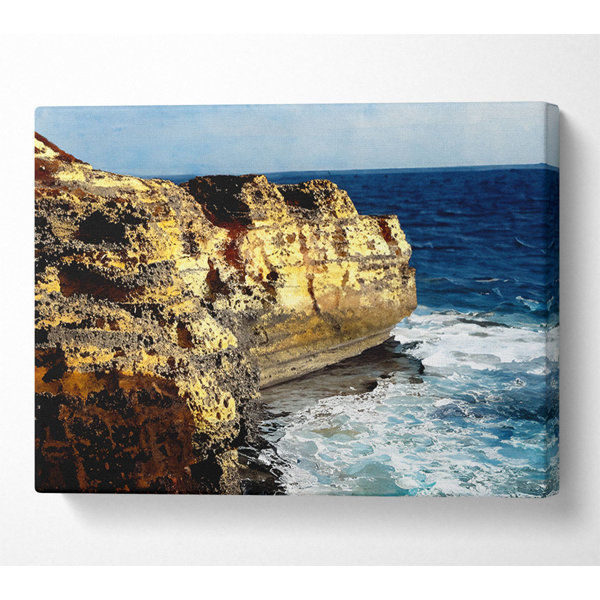 House of Hampton Cliff Face Ocean - Wrapped Canvas Art Prints | Wayfair ...