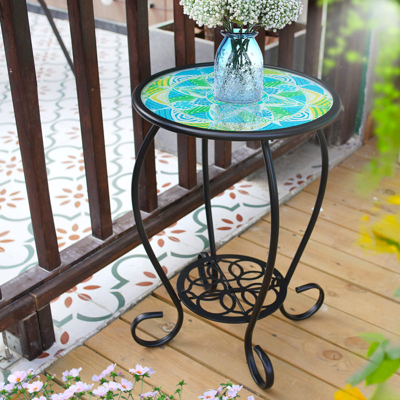 Winston Porter 14" Round Patio Side Table | Wayfair