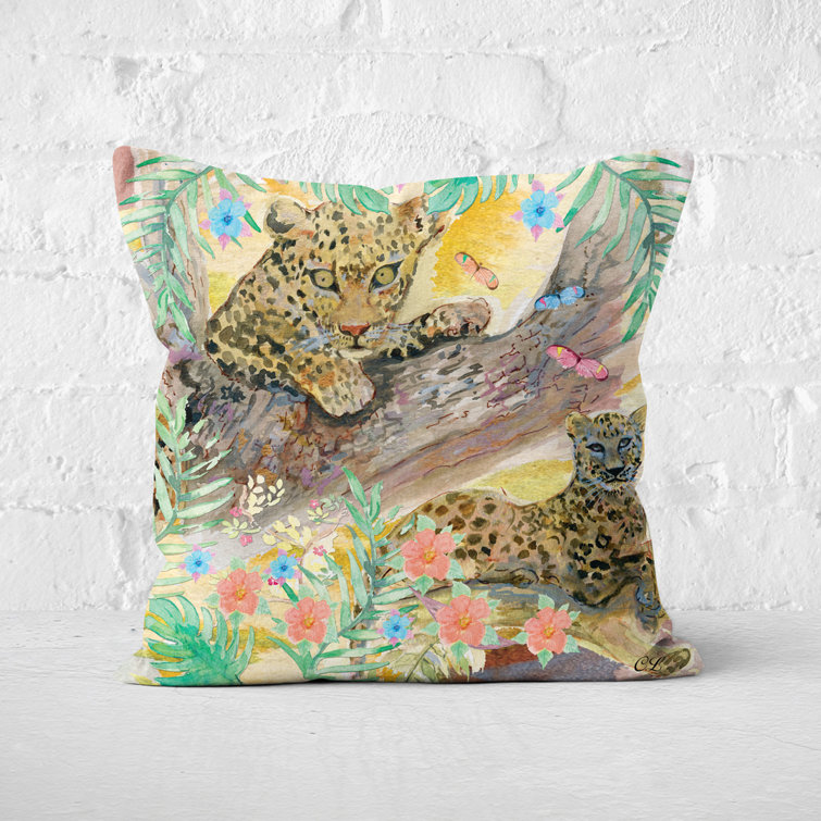 Bay Isle Home Engler Animal Print Square Throw Cushion With Filling ...