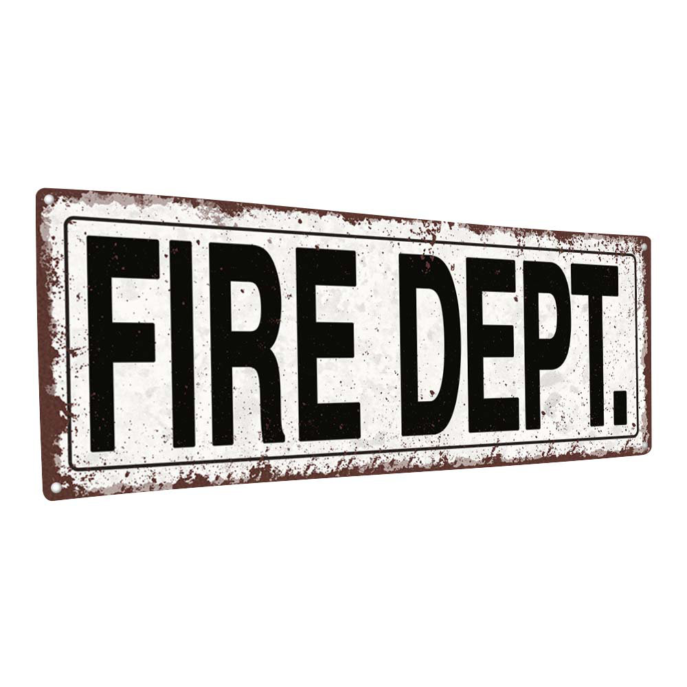 Trinx " Distressed, Fire Dept Metal Sign " | Wayfair