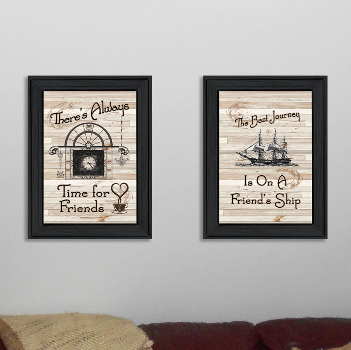 August Grove® Friendship Journey 2-Piece Vignette Framed Wall Art for ...