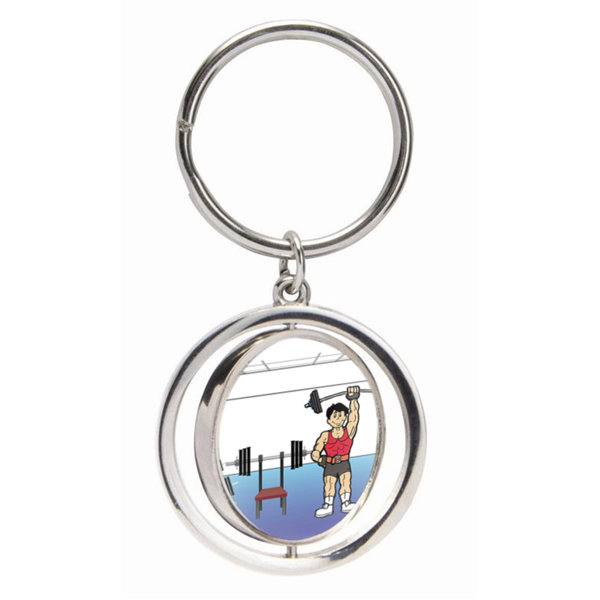 Printed Perfection Personalized Weightlifter - Male Small Spinning Key ...