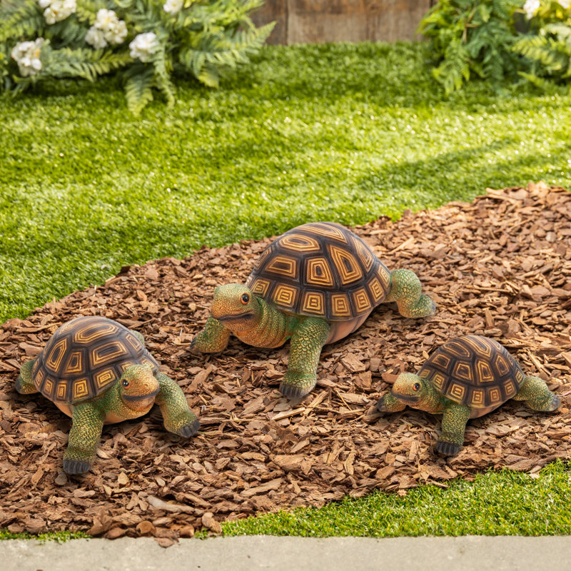 Bayou Breeze Resin Turtle Figurines Set Of 3 | Wayfair