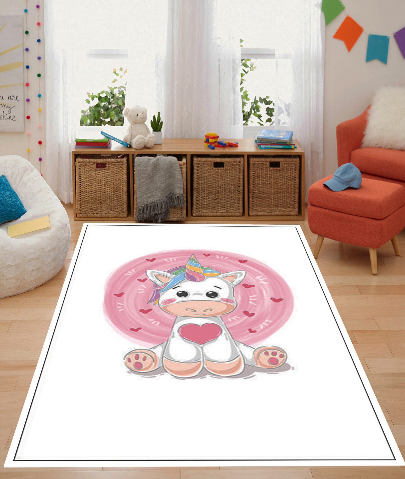 East Urban Home Kapp Machine Woven Velvet Area Rug in White/Pink | Wayfair