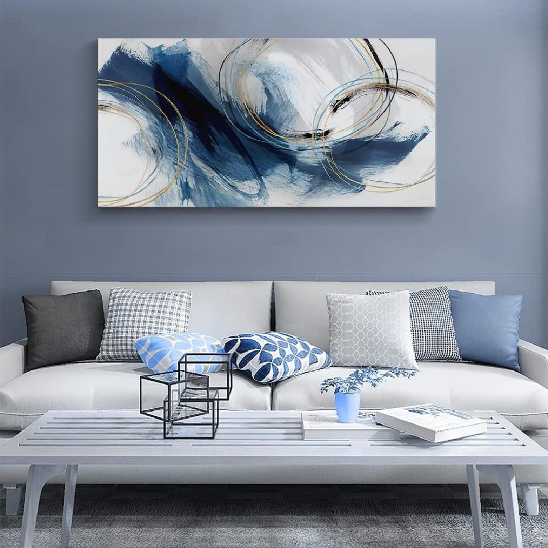 Everly Quinn Abstract Art Painting Blue Fantasy Wall Art - Wayfair Canada