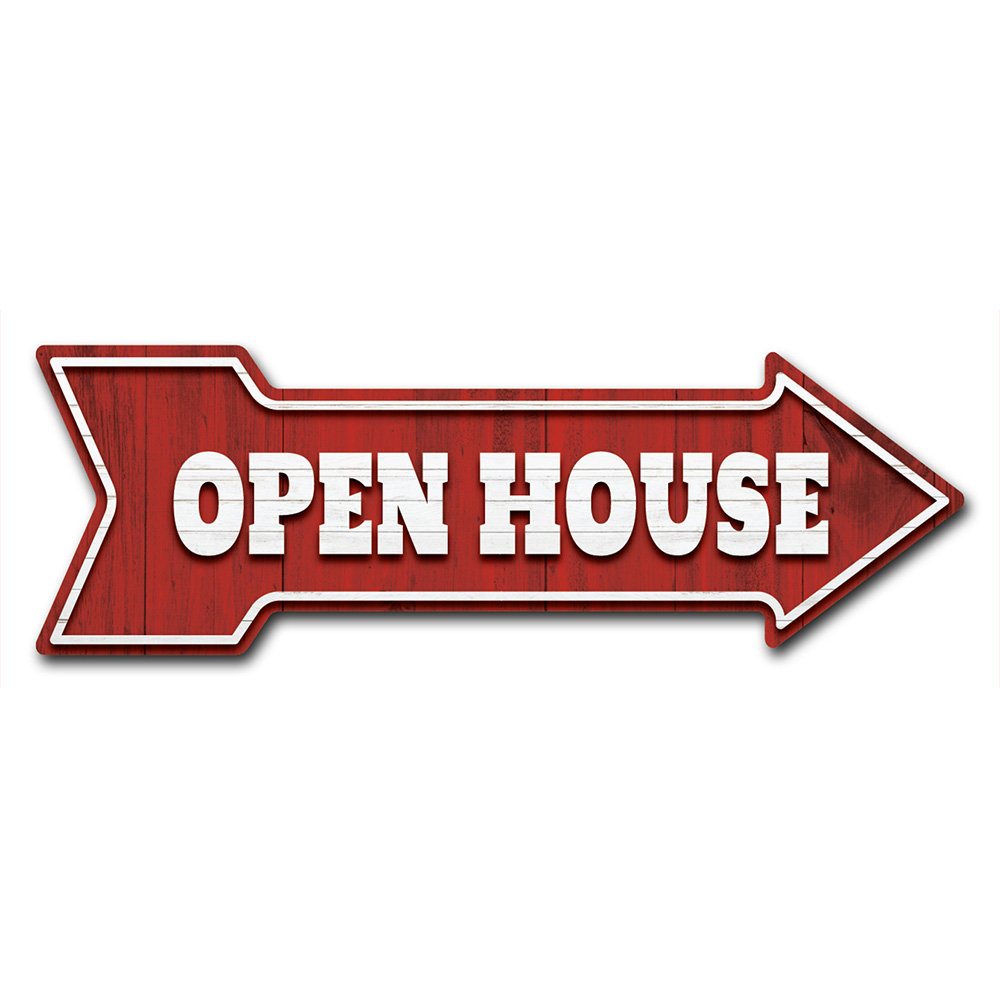SignMission Decal-999694_Open House Arrow Decal Funny Home Décor 18 ...
