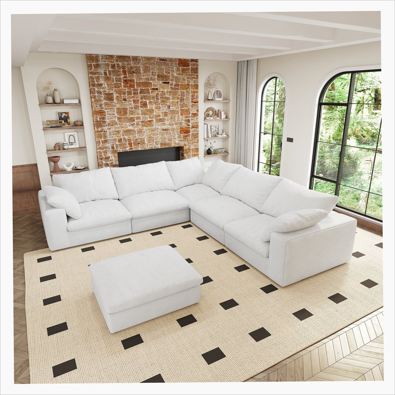 Hokku Designs Oversized 160" Cloud Modular Sectional Sofa with Storage ...