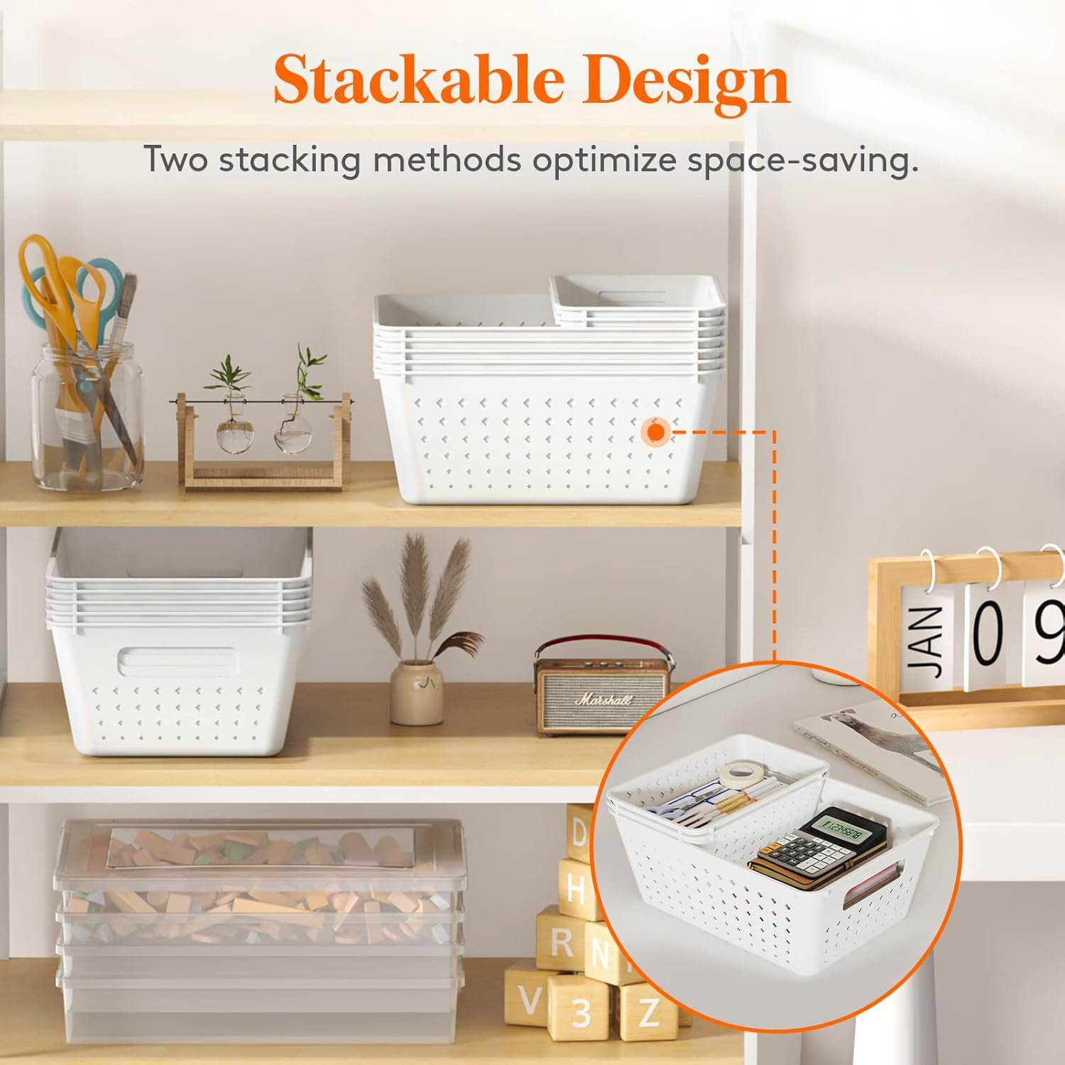 Rebrilliant Stackable Storage Bins For Organizing | Wayfair