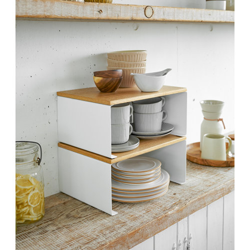 Yamazaki USA Tosca Yamazaki Home Wood-Top Stackable Kitchen Rack ...