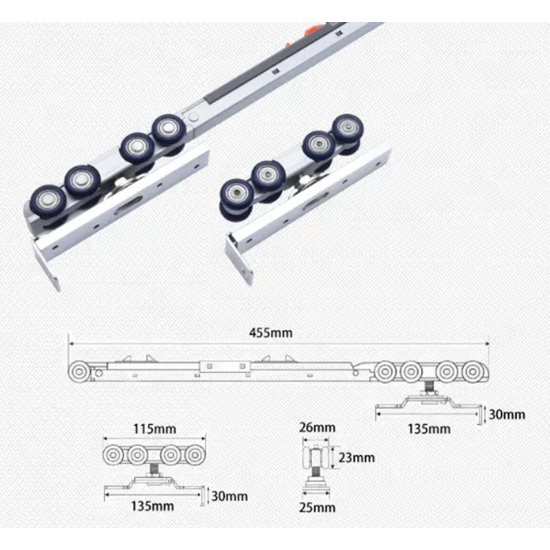 Luxdecor Sliding Door Silent Hanging Wheel Track Hardware Kit- Aluminum ...