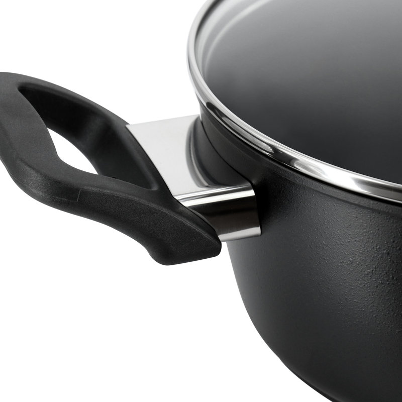 Oster Connelly 7 Piece Textured Nonstick Aluminum Cookware Set in Black ...