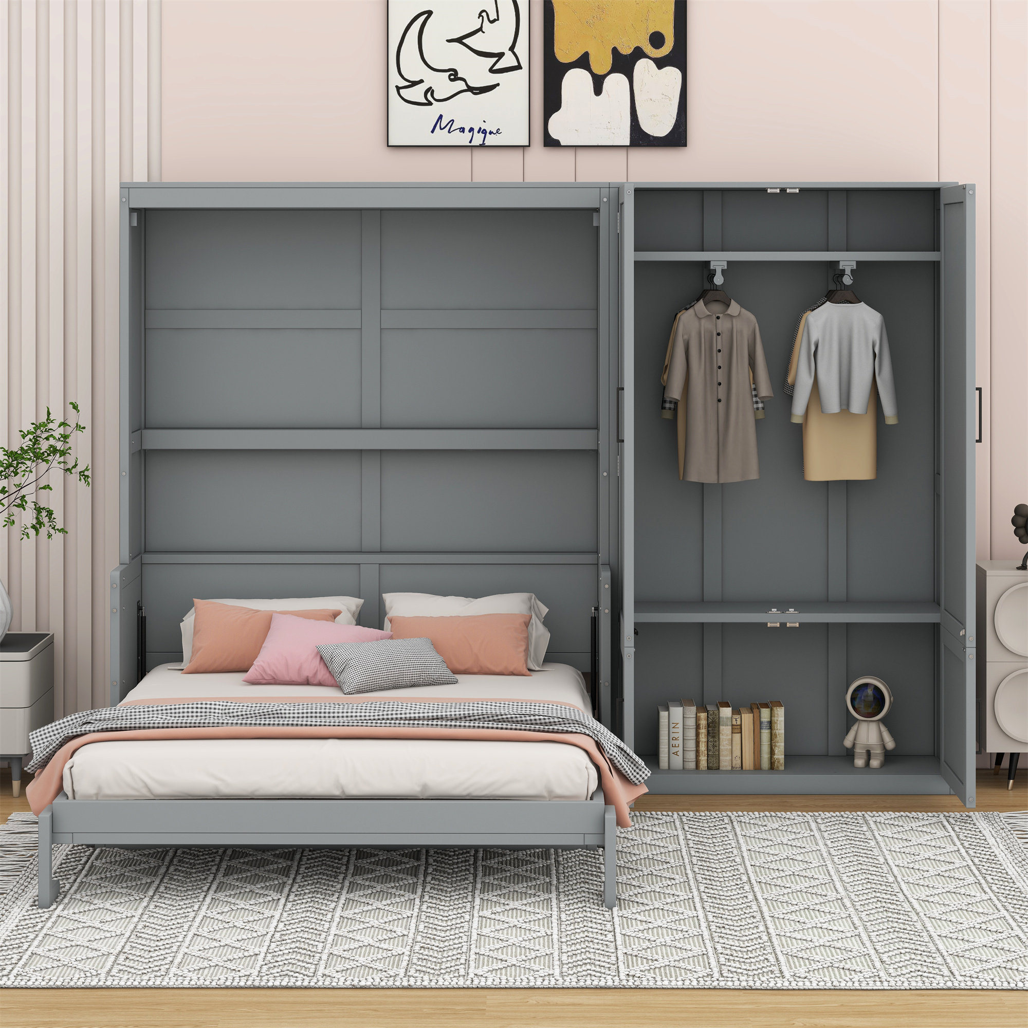Red Barrel Studio® Murphy Bed Wall Bed With Closet | Wayfair