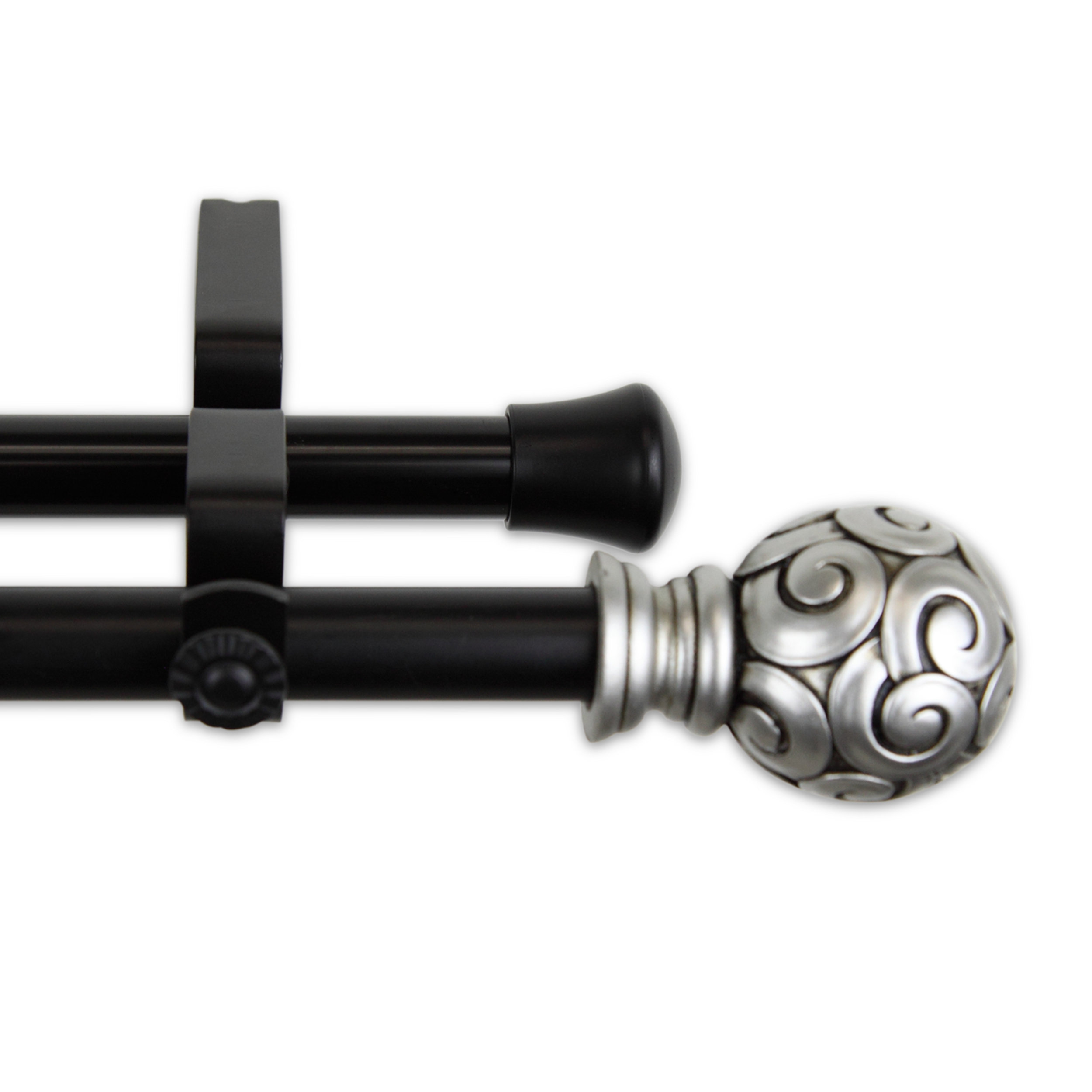 Red Barrel Studio® Margunde Finial Double Curtain Rod | Wayfair