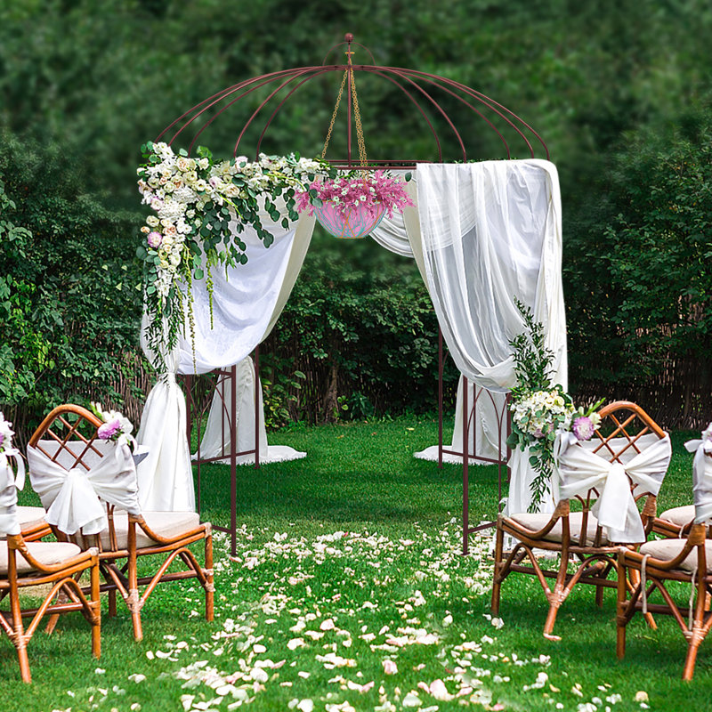Red Barrel Studio® 7’ X 8.4’ Birdcage Shape Garden Arbor Heavy Duty ...