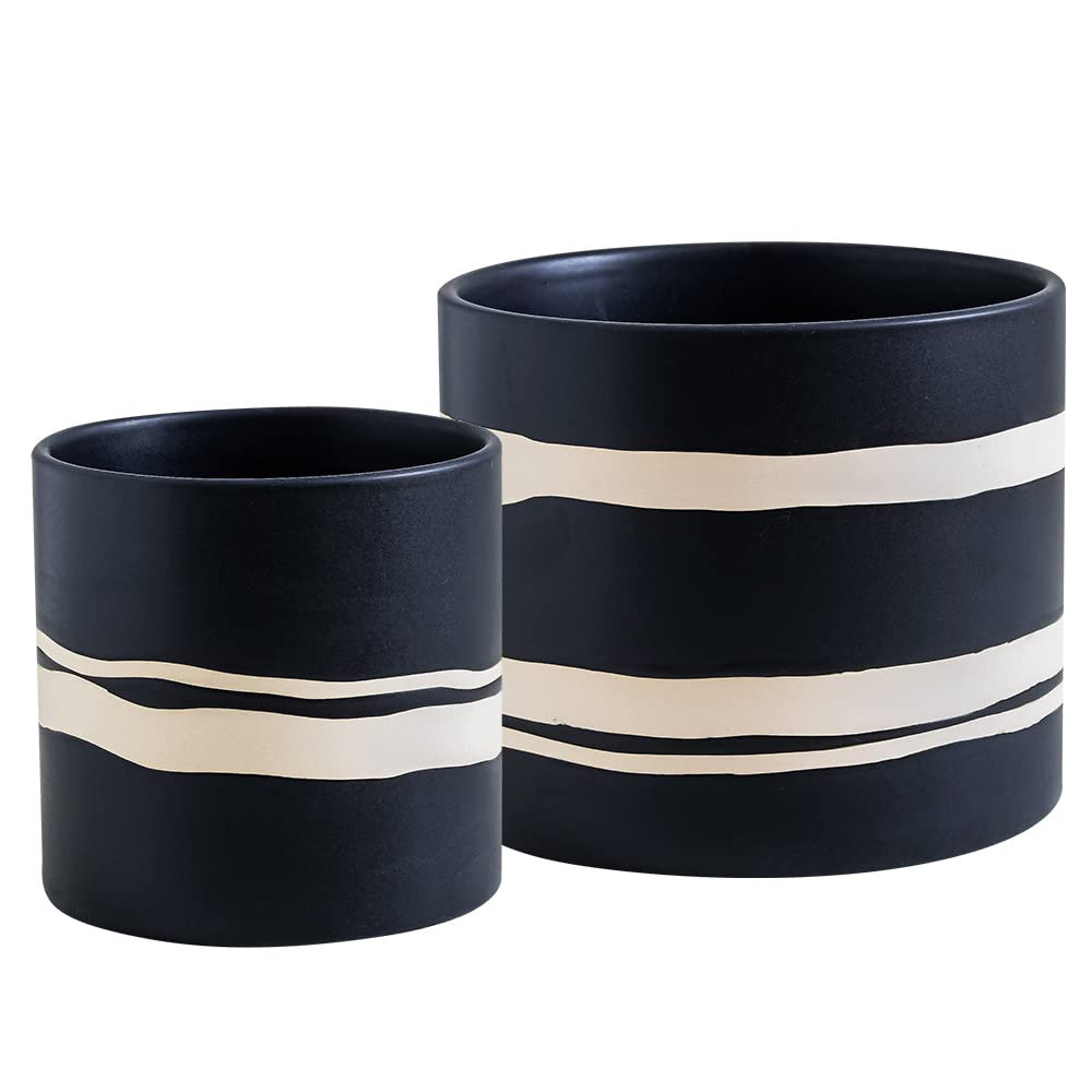 Ivy Bronx Modern Ceramic Plant Pot - 5 + 7 Inch Flower Pot For All ...