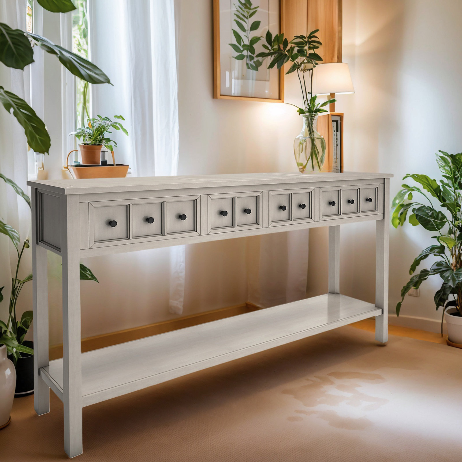 Lark Manor™ Rustic Farmhouse Entryway Table – 60'' Long Console With ...