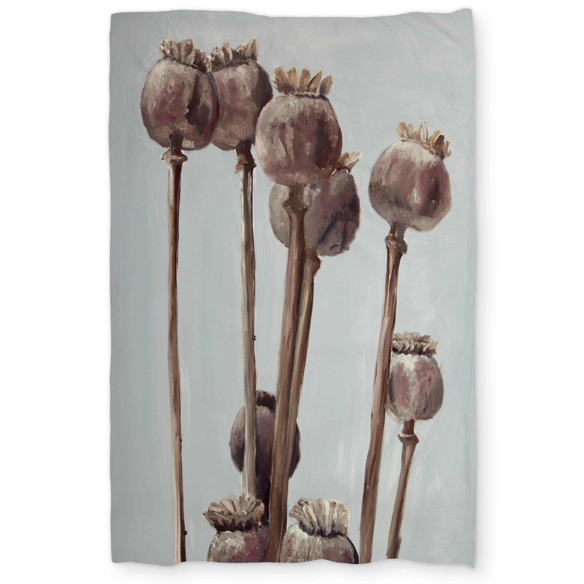 Begin Edition International Inc. Sepia Poppy Head Plants Duvet Cover ...