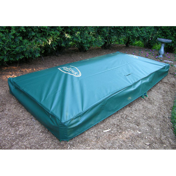 Sandlock Sandboxes 58.5'' x 10'' Plastic Rectangle Sandbox with Cover ...