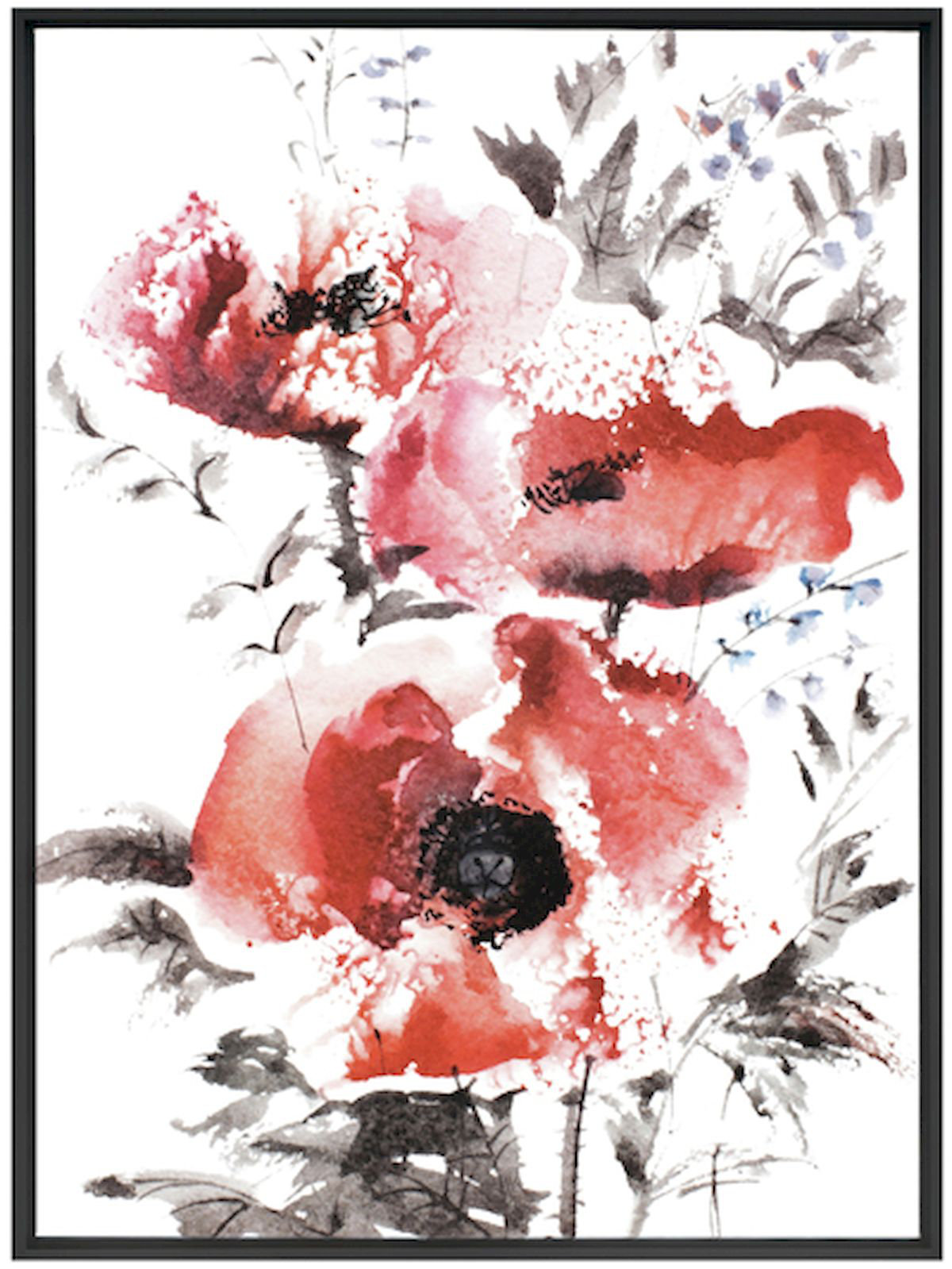 Wildon Home® Blooming Poppies - Picture Frame Print on Canvas | Wayfair