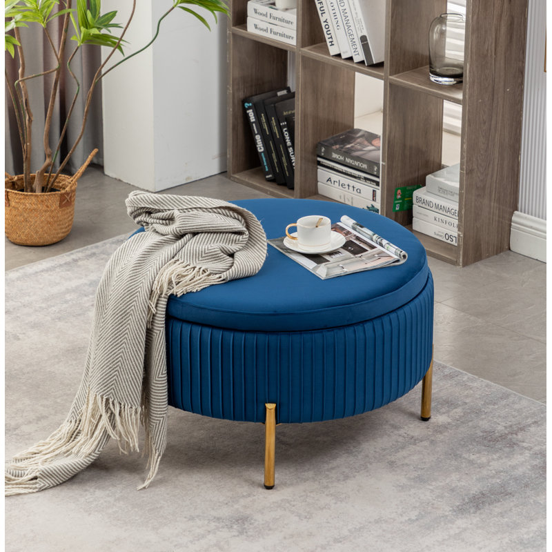 Mercer41 Mariantonietta Upholstered Round Storage Ottoman & Reviews ...