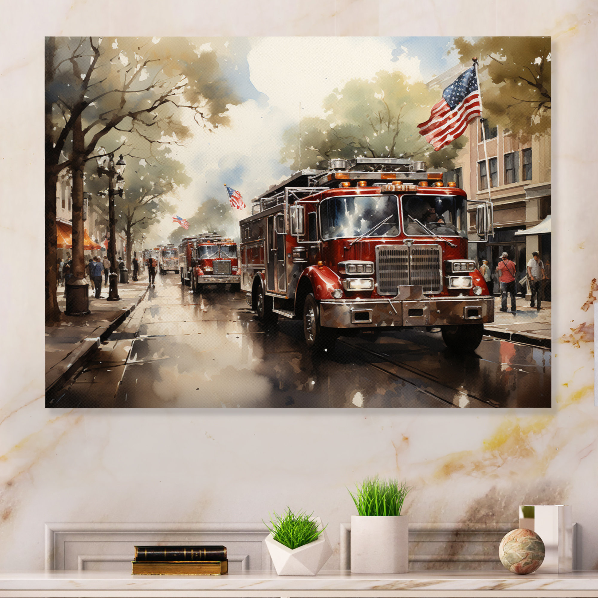 Latitude Run® Fire Truck II - Fireman Print on Metal - Wayfair Canada