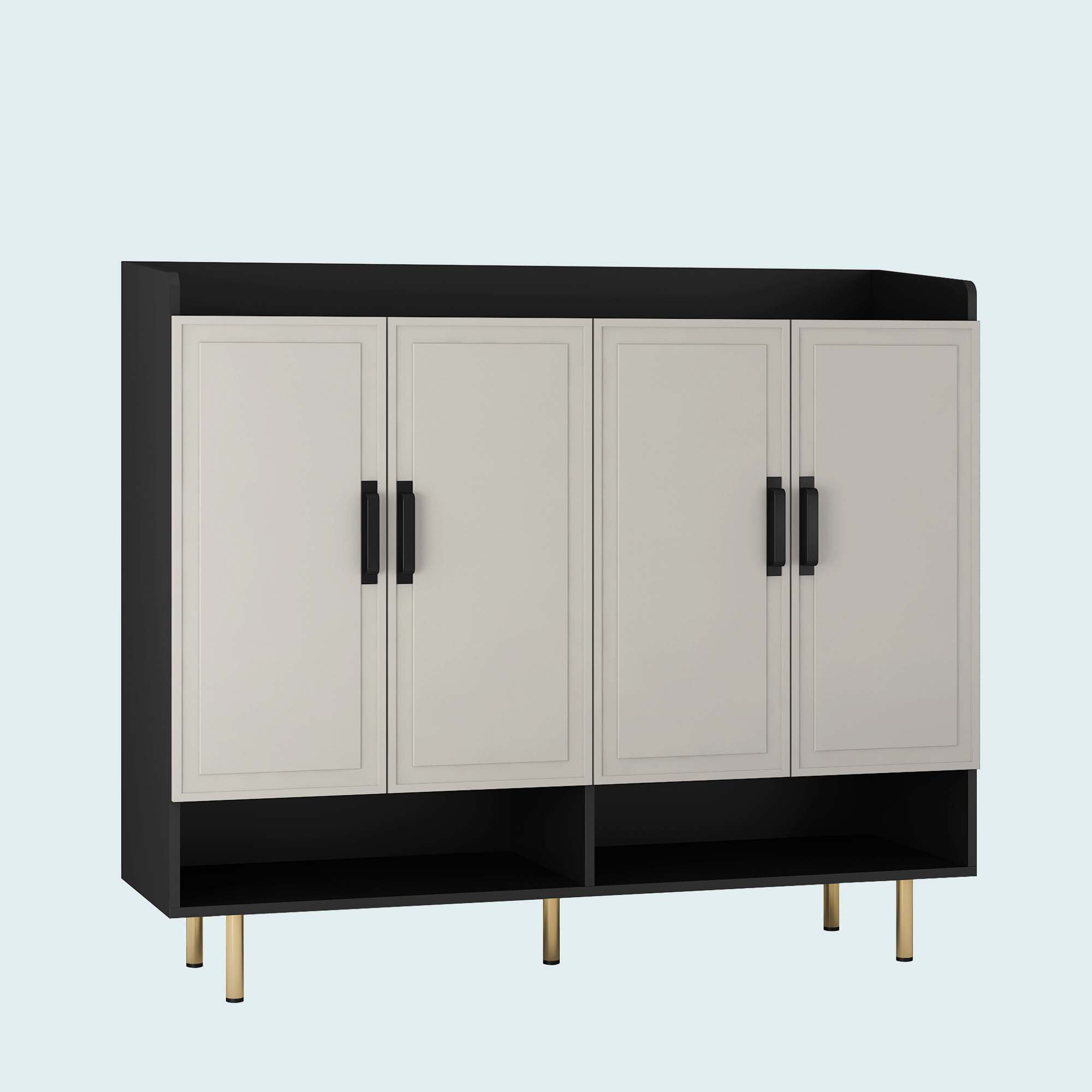 Mercer41 Sideboard,Shoe Cabinet With 4 Doors Large Modern Shoe Storage ...