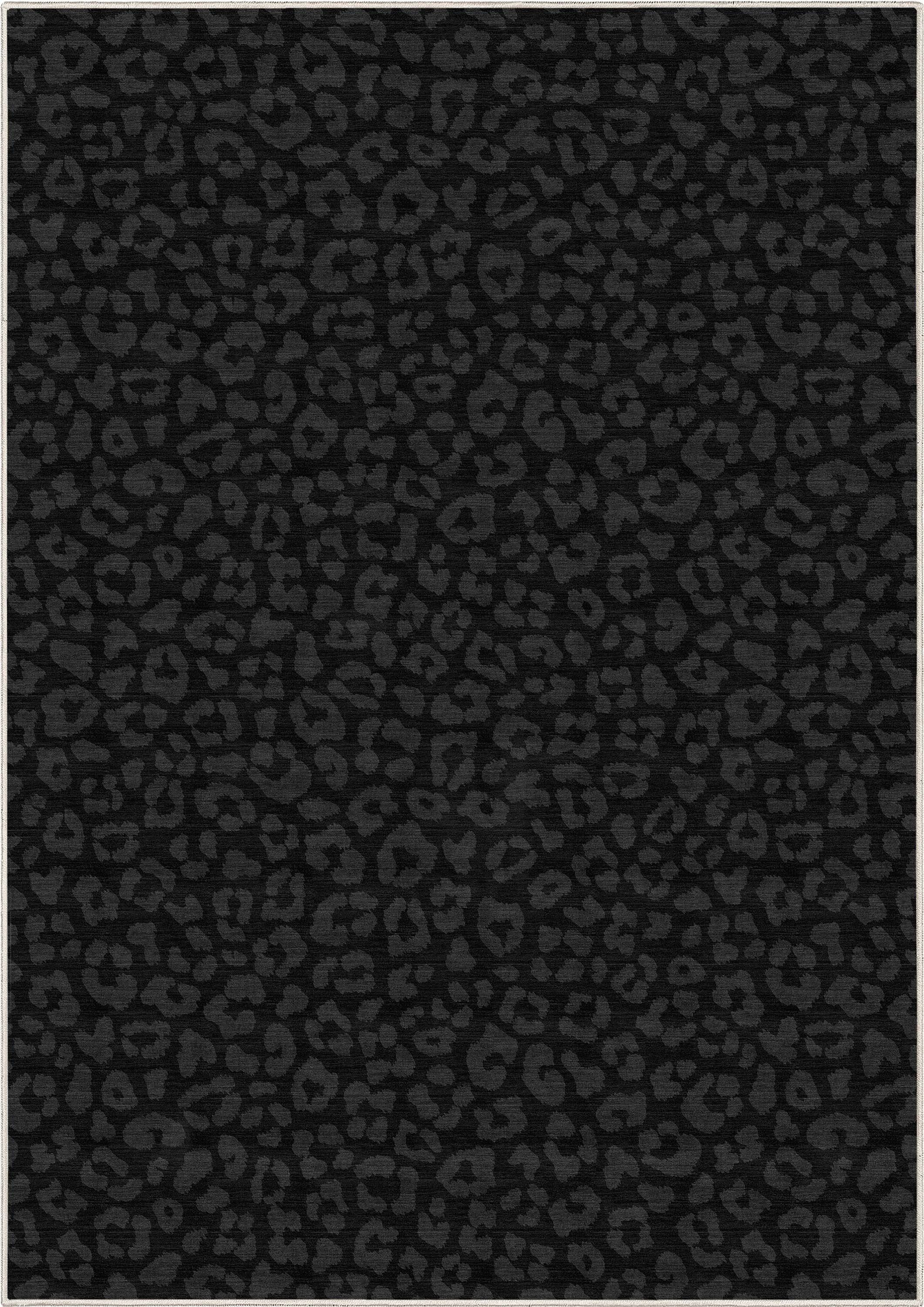 Mercer41 Havsa Leopard Black Modern Flat-Weave Rug | Wayfair
