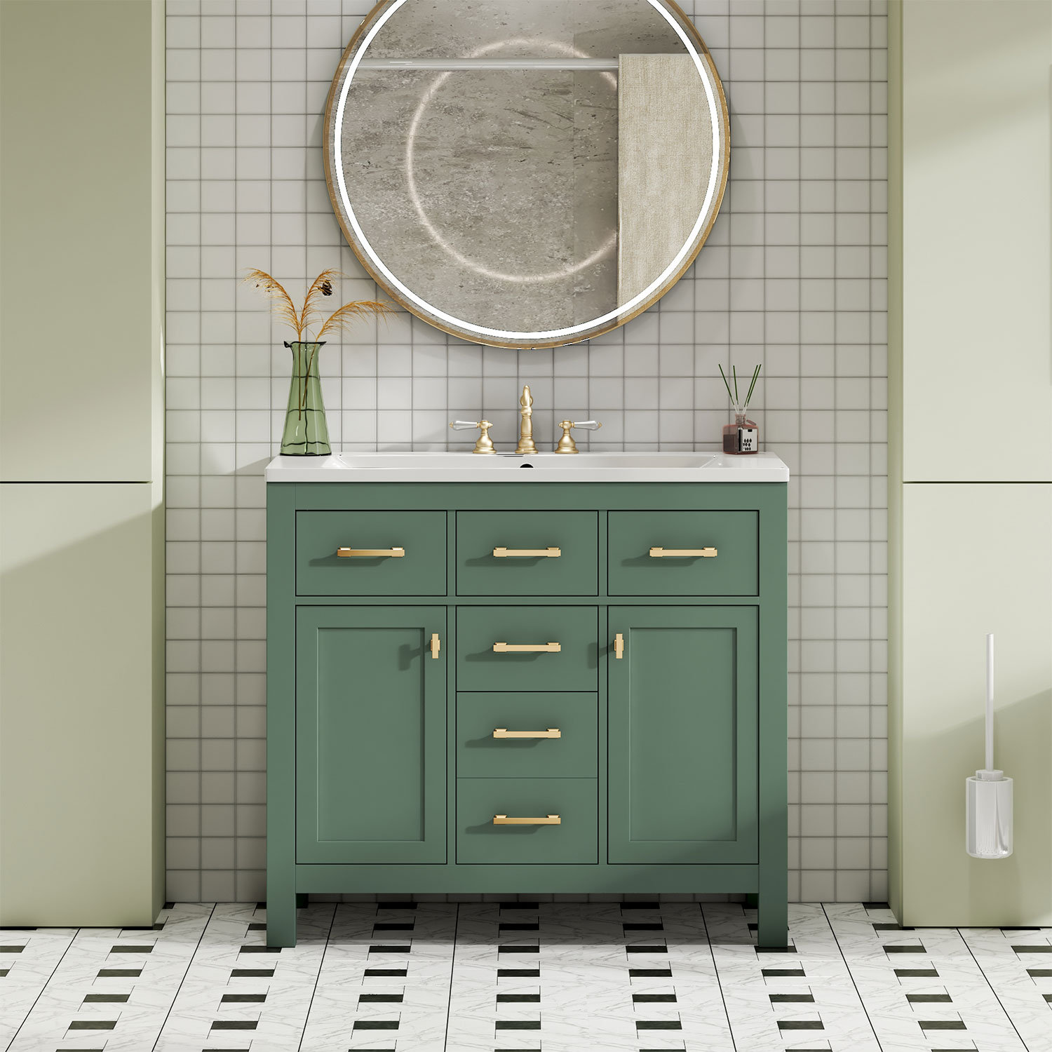 Mercer41 Ensemble de meuble-lavabo simple 36 po avec plateau Bulverde - Wayfair Canada