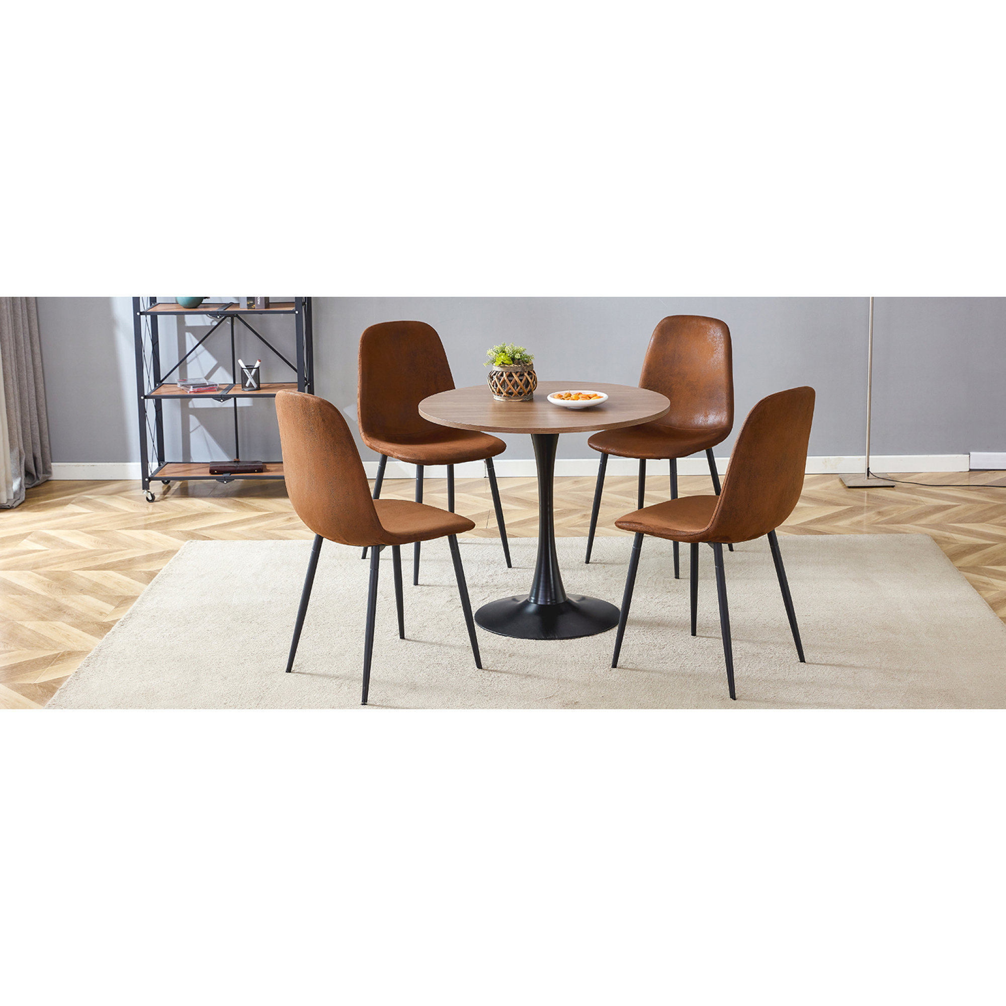 17 Stories Compact Comfort Dining Furniture Set Techno-fabric ...