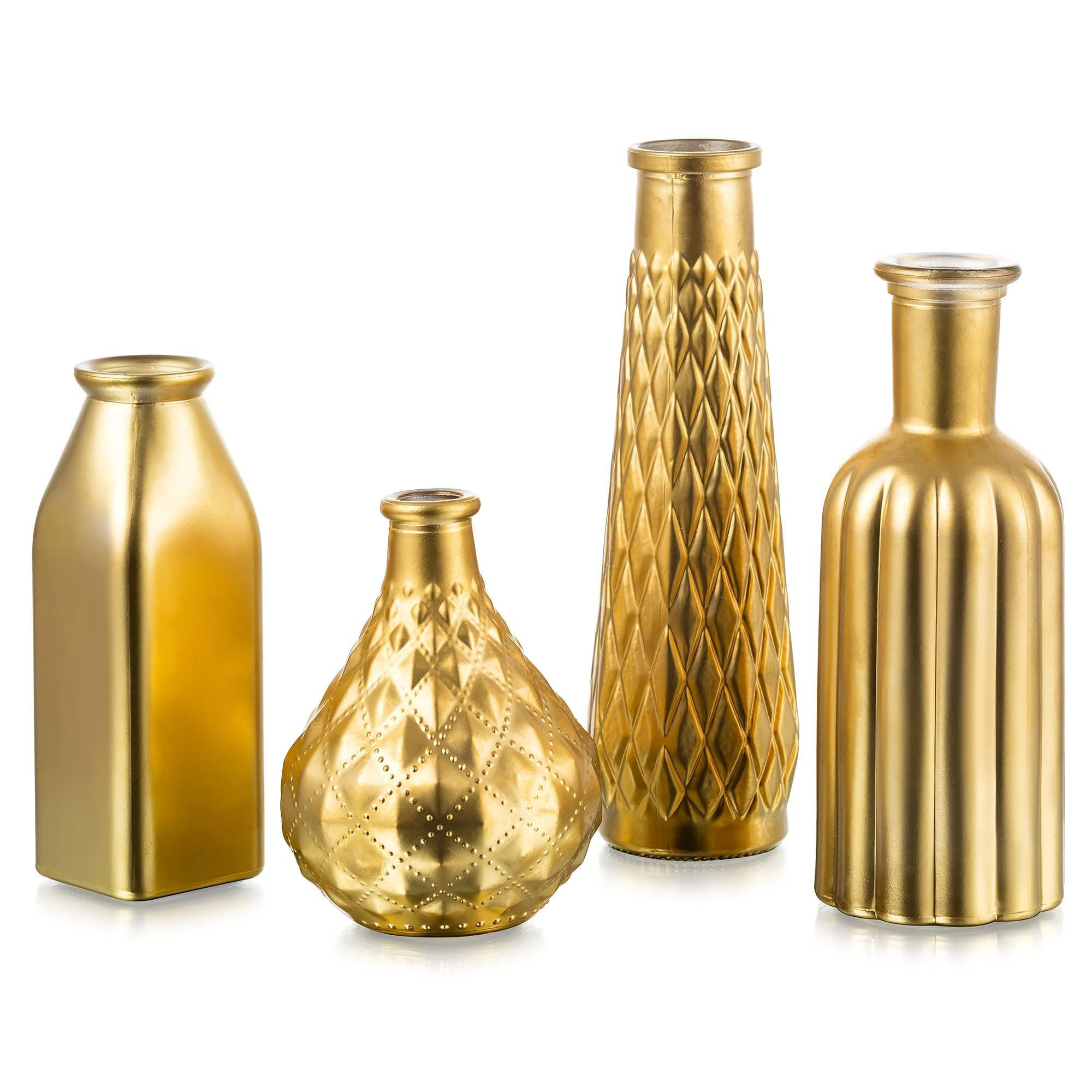 Mercer41 Gold Vase For Flowers: Small Glass Vases For Living Room ...