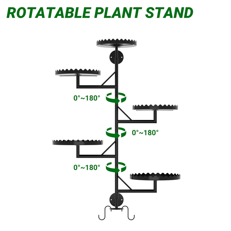 Arlmont & Co. Rotating 5-Tier Window Plant Shelves - Stylish Indoor ...