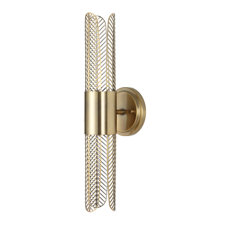 Everly Quinn Highfill 2 Light LED Brass Sconce | Wayfair