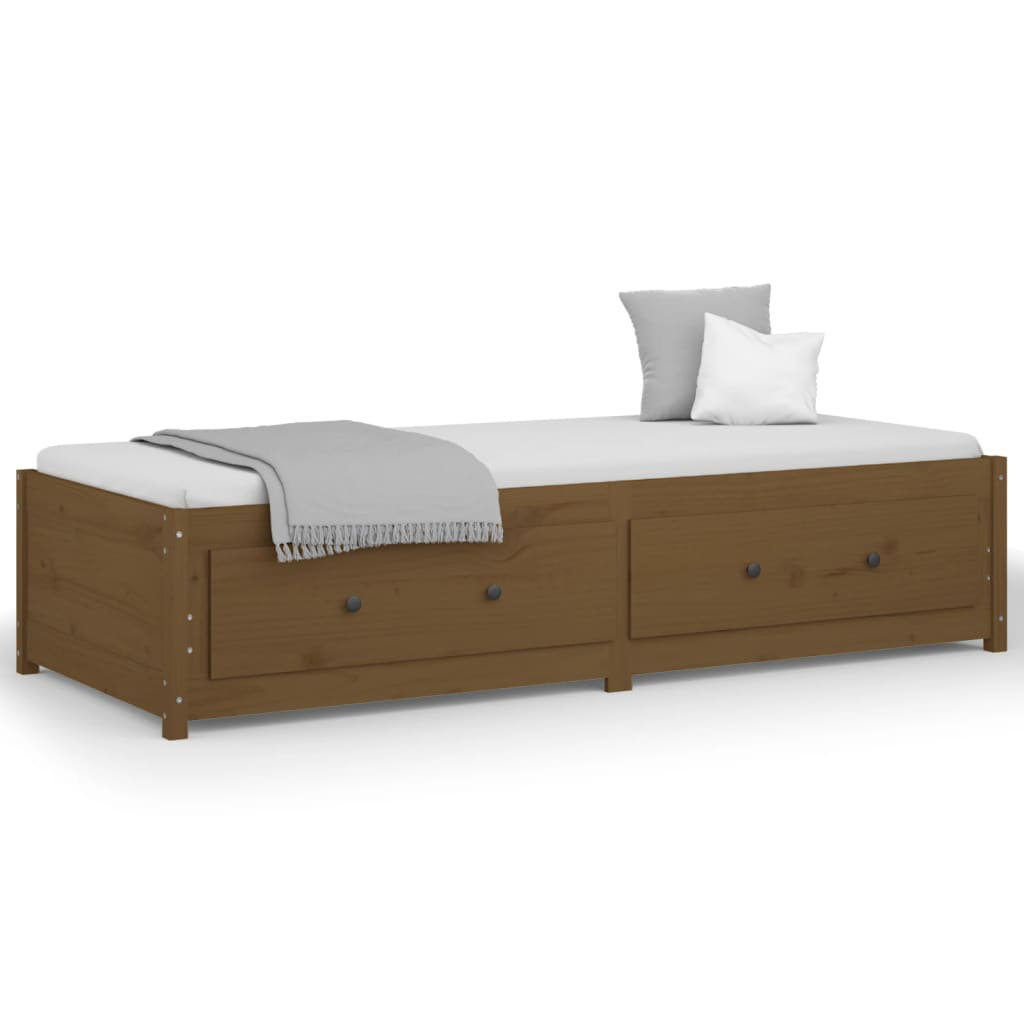 Red Barrel Studio® Day Bed Honey Brown Solid Pine Wood Twin Day Bed ...