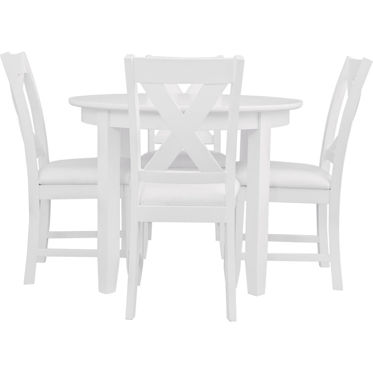 Camden Isle Furniture Kendal 5 Piece Dining Set, Round (Table, 4 Cross ...