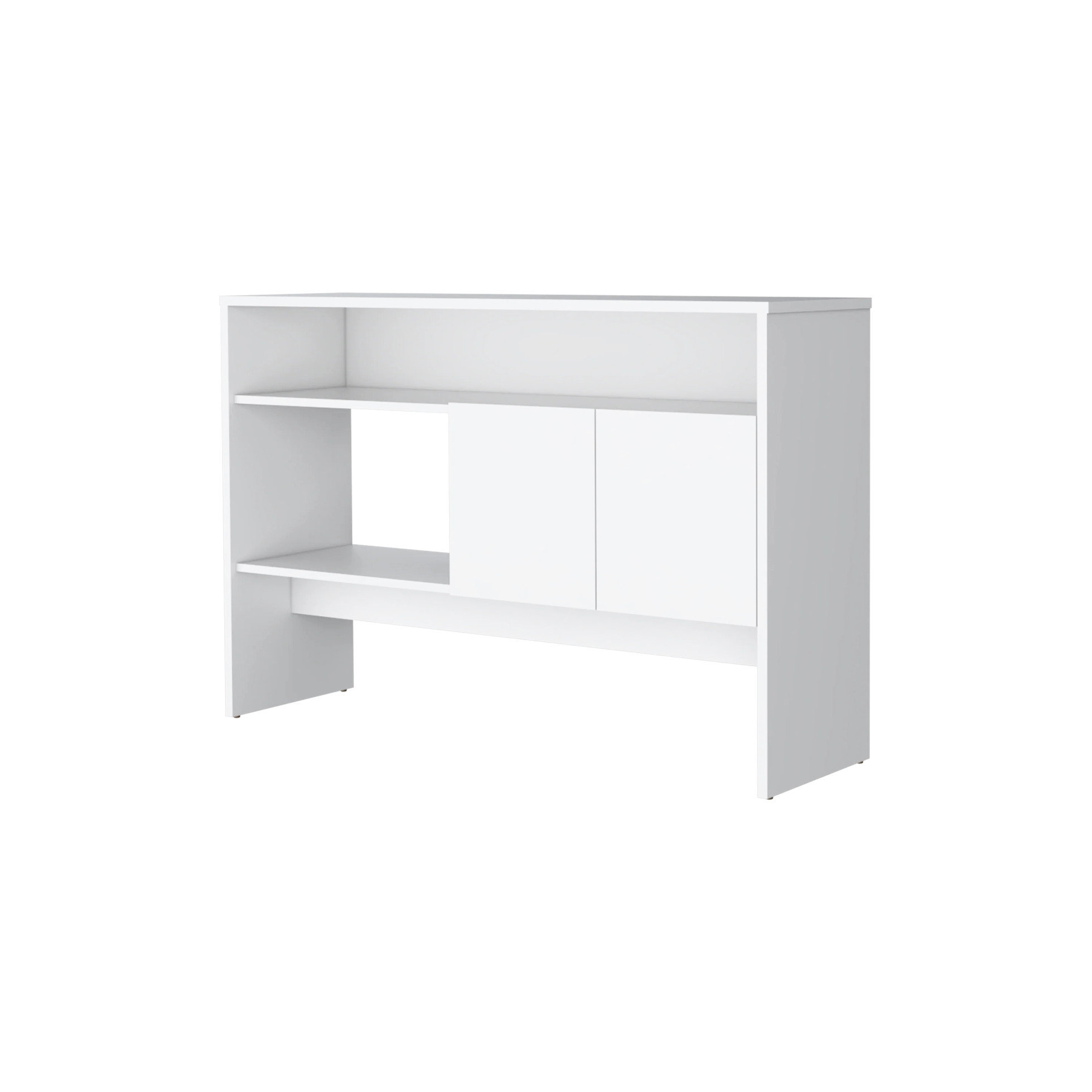 Latitude Run® Elegant White Console Table With Two Doors And Practical ...
