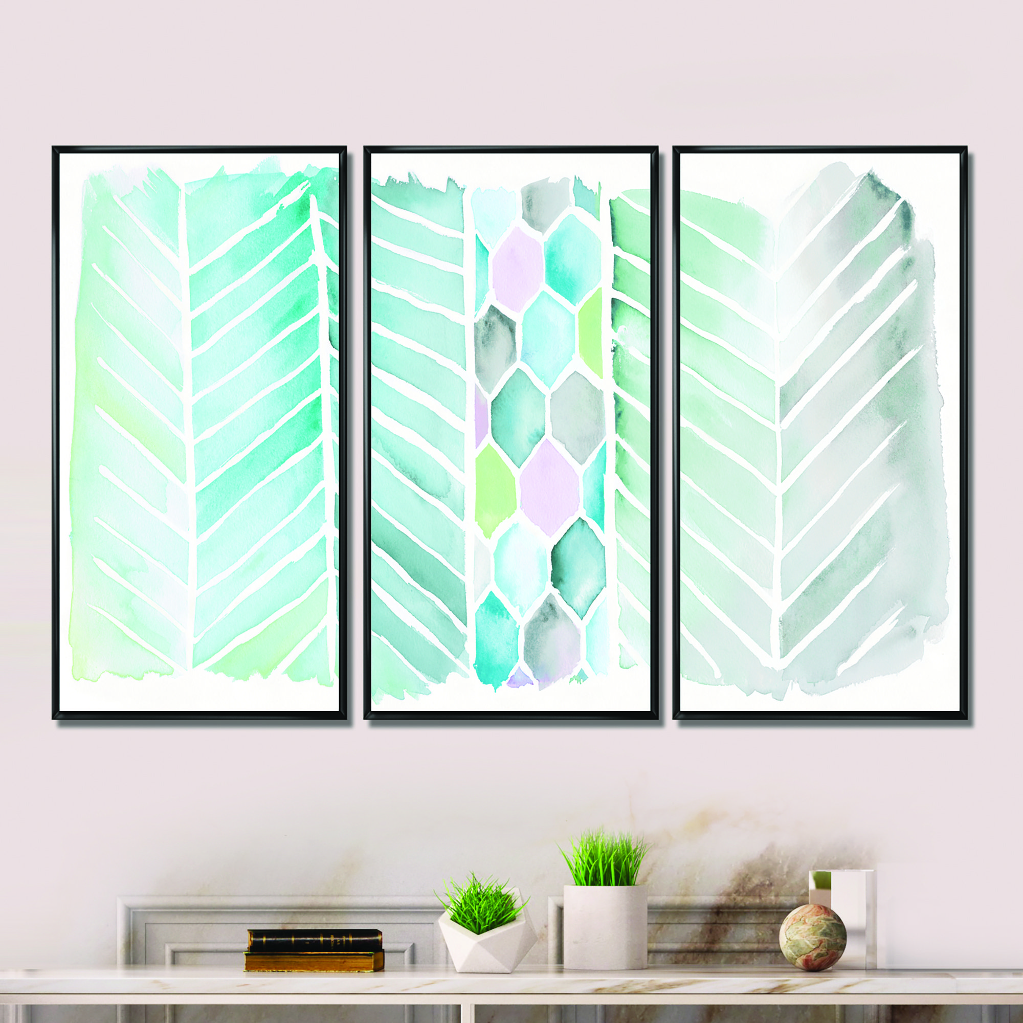 Design Art Watercolor Geometric Swatch Element IV - Mid-Century Modern ...