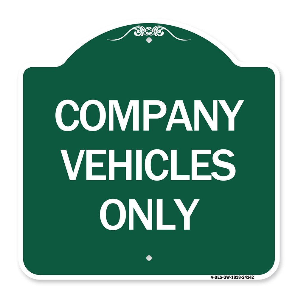 Signmission Designer Series Sign - Company Vehicles Only | Green ...