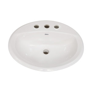 American Standard Aqualyn 17.38'' Ceramic Oval Drop-in Bathroom Sink ...