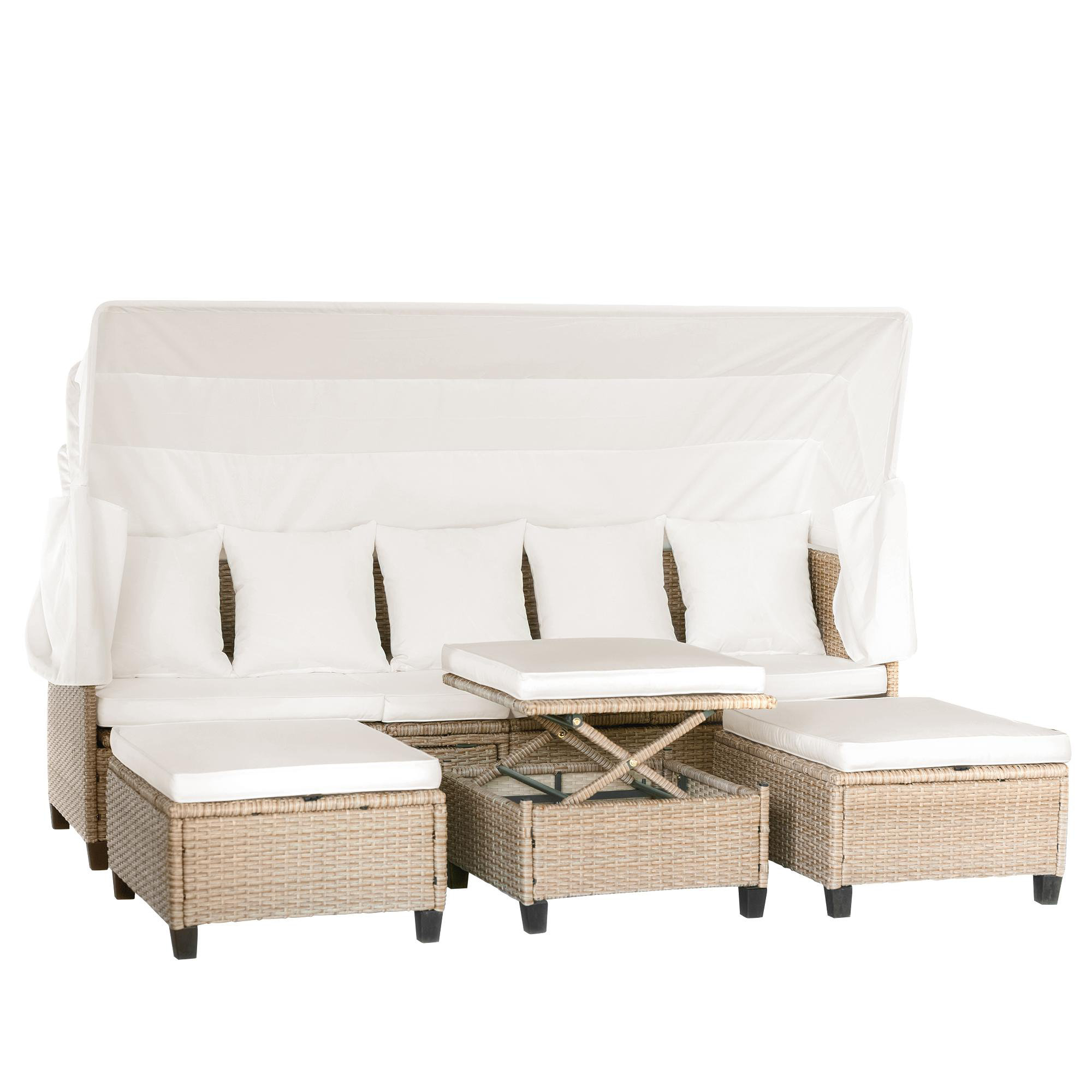 Latitude Run® Outdoor sectional daybed with canopy | Wayfair