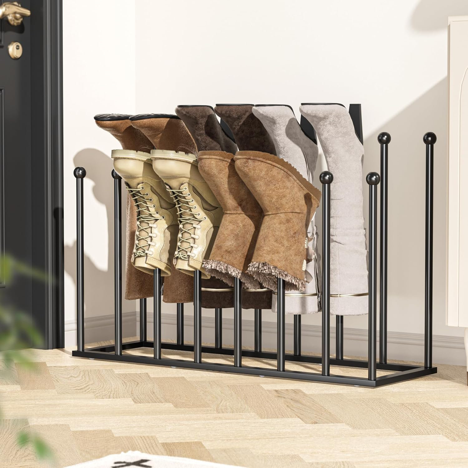 Rebrilliant Freestanding Shoe Rack - 19.5 Inch Boot Rack Organizer ...